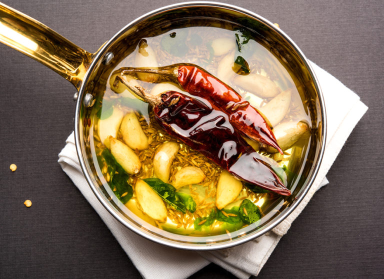 chaunk / Tadka / Tempering spices also known as baghaara, fodni, tarka ...